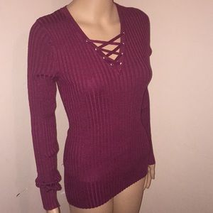 Hooked Up by IOT | Sweaters | Lace Up Sweater | Poshmark